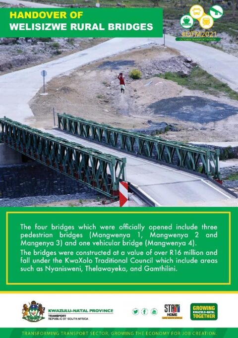 KZN Transport reveals four completed Welisizwe Bailey Bridges ...